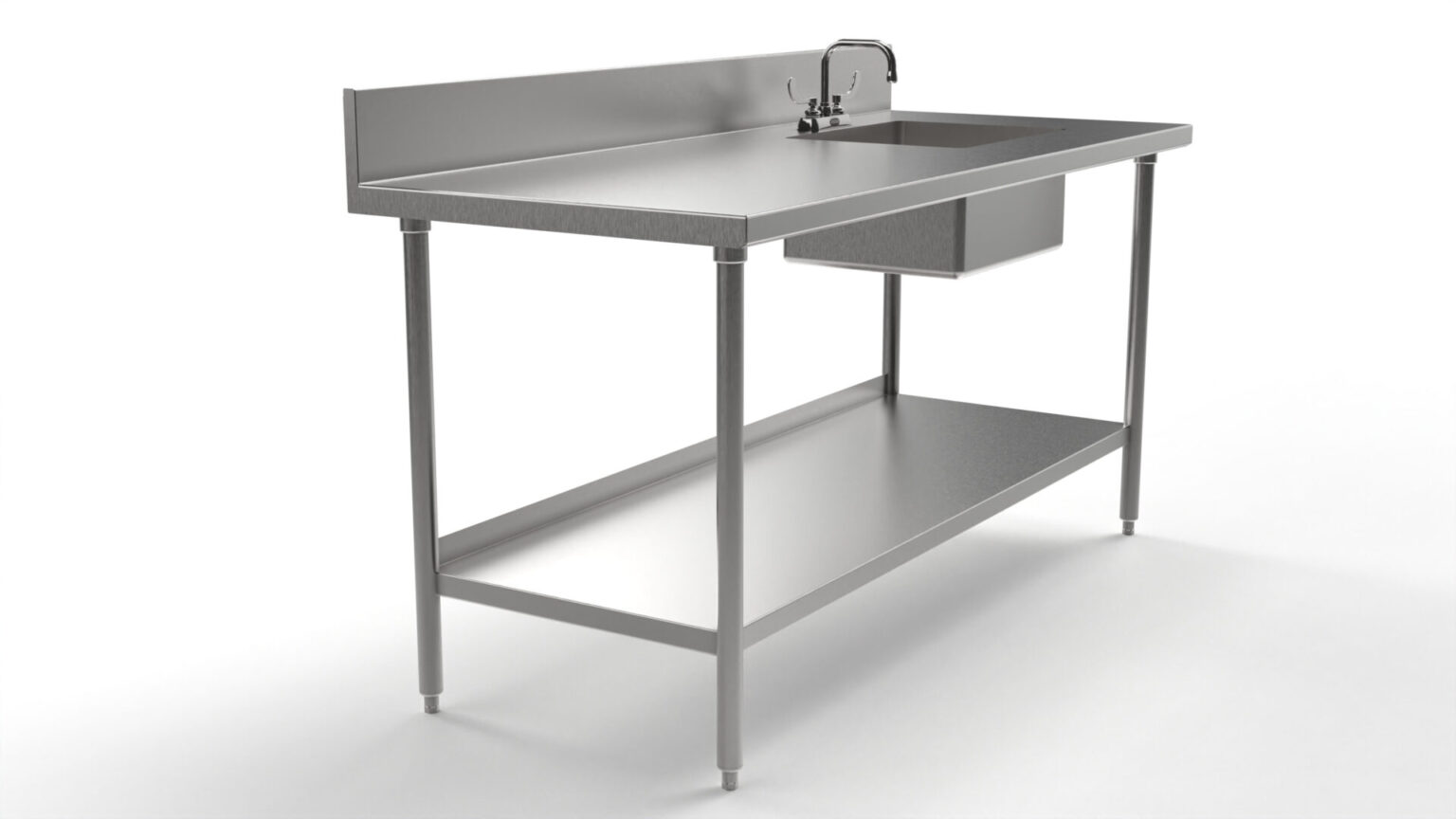 Stainless Table with Sink & Undershelf - Specialty Solutions